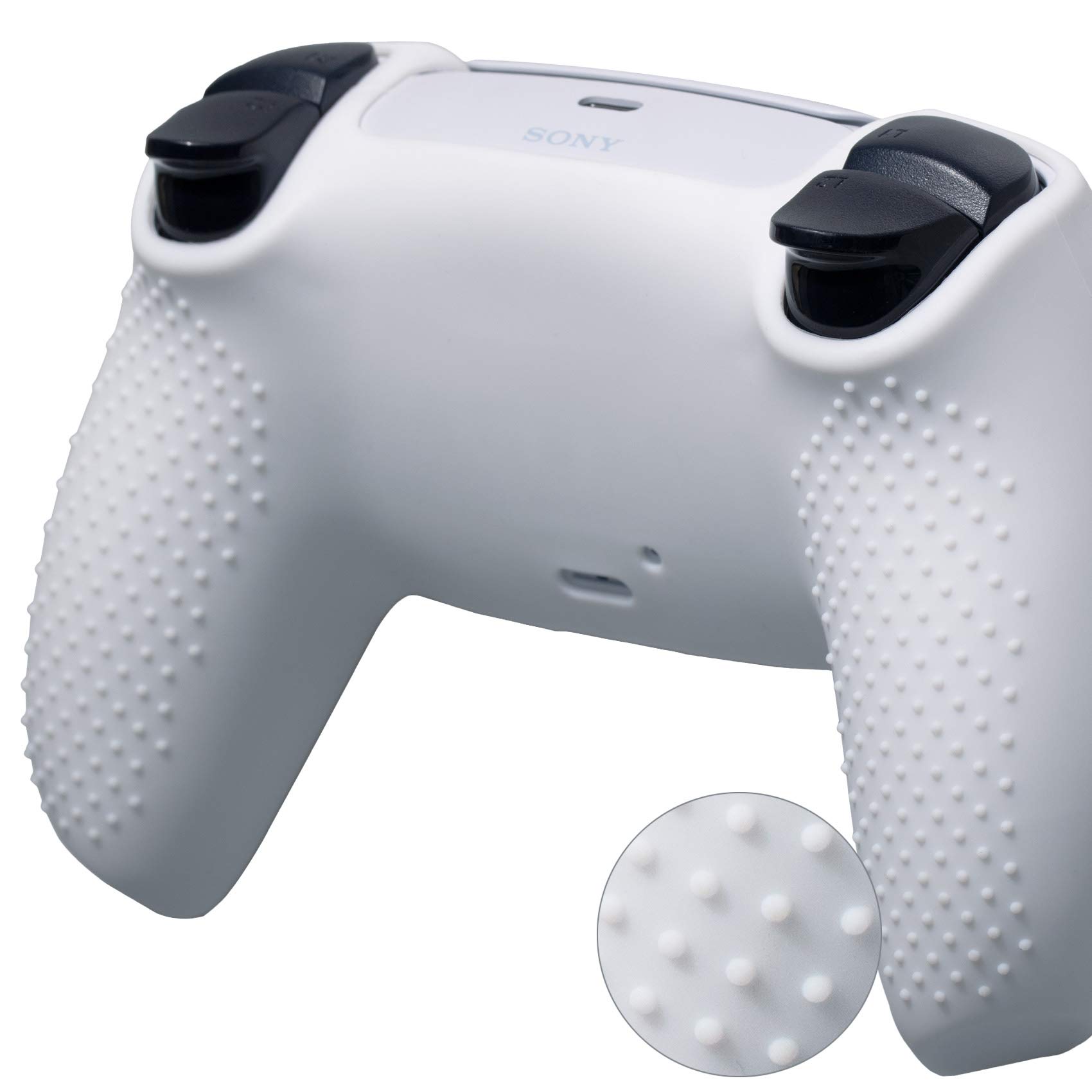9CDeer 1 Piece of Silicone Transfer Print Protective Cover Skin + 10 Thumb Grips for PlayStation 5 / PS5 Controller Rainbow