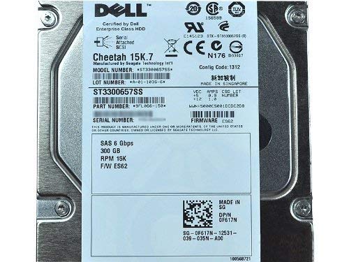 Dell Seagate 300GB 15K RPM 6Gbp/s SAS 3.5 Inch Hard Drive F617N ST3300657SS (Renewed)