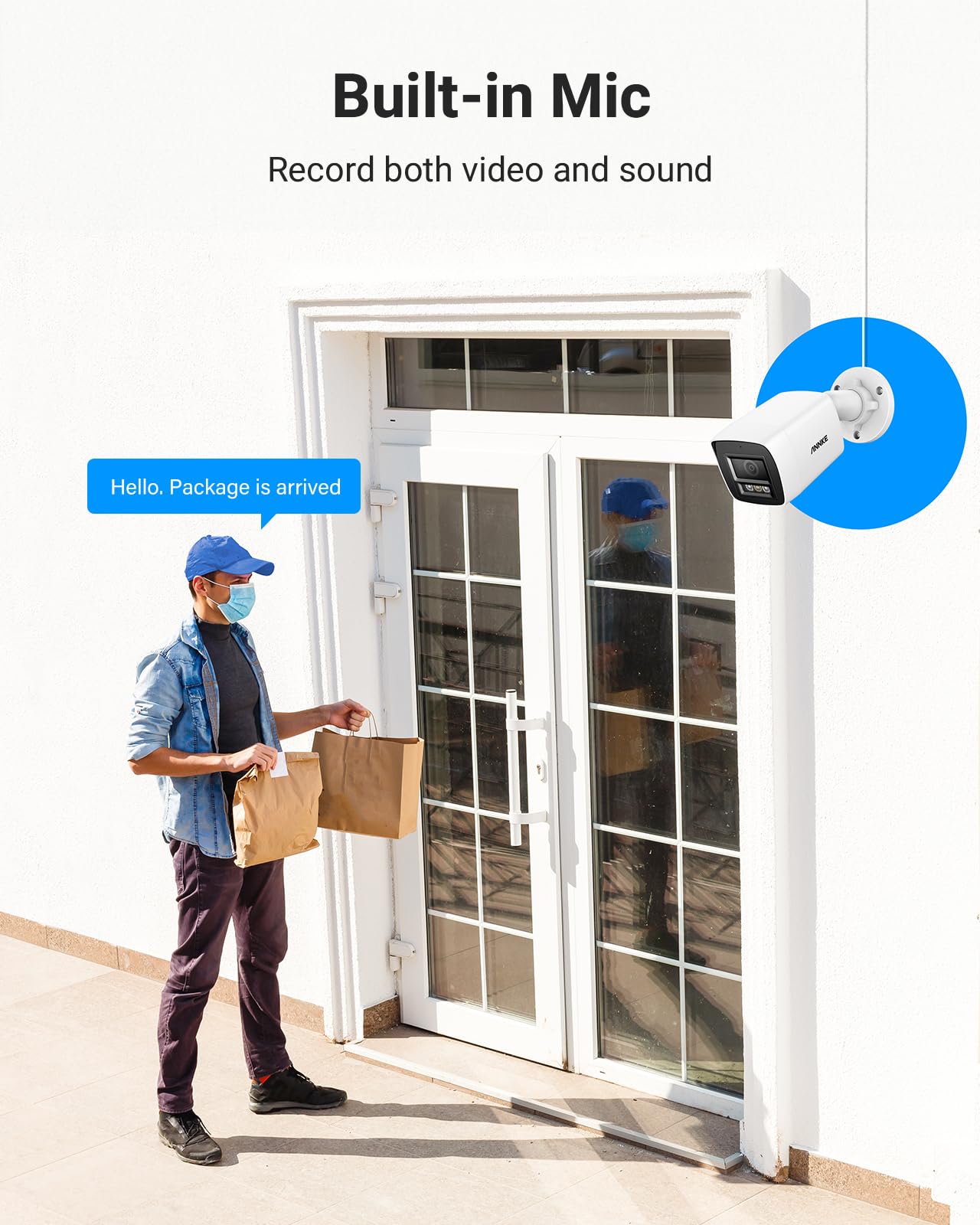 ANNKE 16CH 4K PoE Security Camera System with AI Motion Detection, 12MP H.265+ NVR and 8X 4K/8MP Wired IP Cams, Built-in Mic, Spotlight Color Night Vision, IP67, Compatible with Alexa, 4TB HDD