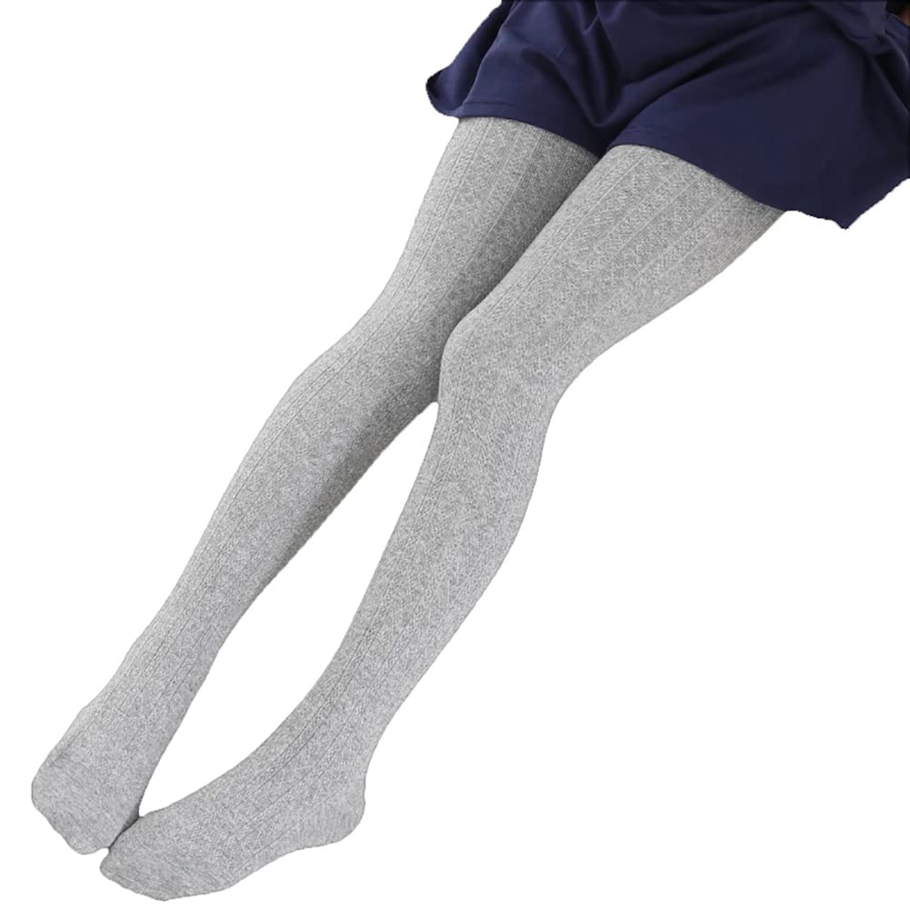 Ehdching 5 Pack Baby Toddler Girls Children Cable Knit Cotton Tights Leggings Stocking Pants (L(6-8 Years))