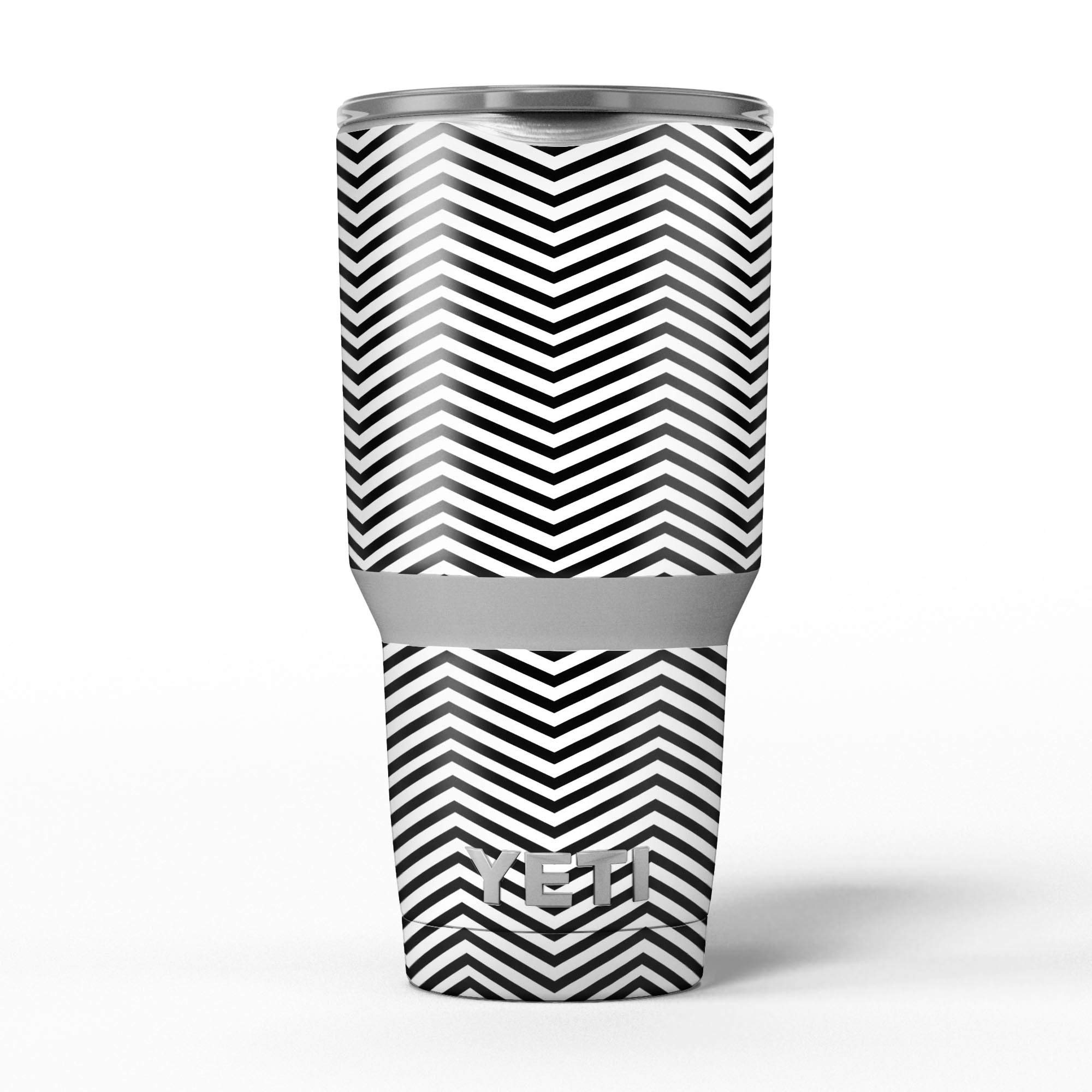Design Skinz Slate Black Chevron with Translucent Backing - Skin Decal Vinyl Wrap Kit Compatible with The Yeti Rambler Cooler Tumbler Cups