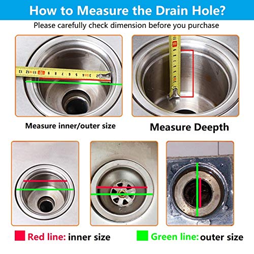 2 Pack Bathtub Drain Strainer, 2.75" Top / 1.75" Basket Stainless Steel Drain Hair Catcher, Perfect for Bathroom Sink Bathtub Vanity Sink Basin Shower Room Balcony Floor Drain (2)