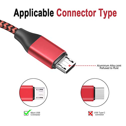 15FT Extra Long Charger Cable for PS4 Controller Durable Nylon Braided Micro USB Fast Charging and Data Sync Cord Compatible with Playstation 4,Xbox One S/X Console,lg stylo 3 and More 2Pack