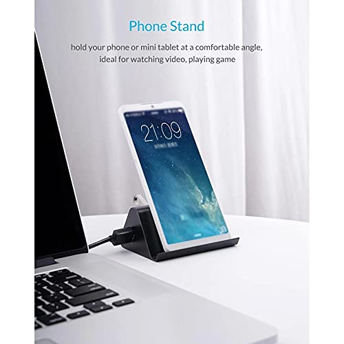SHYPT 5Gbps High Speed Mini 4 Port USB3.0 HUB Splitter for Desktop Laptop with Stand Holder for Phone Tablet PC