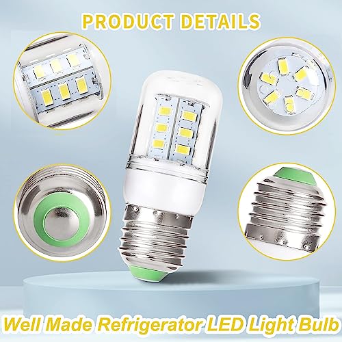 5304511738 LED Refrigerator Light Bulb for Frigidaire Crosley Ken More Refrigerator, 3.5W KEI D34L Refrigerator Bulb Replace PS12364857 AP6278388 (85V-265V White Light) - 2 Pack