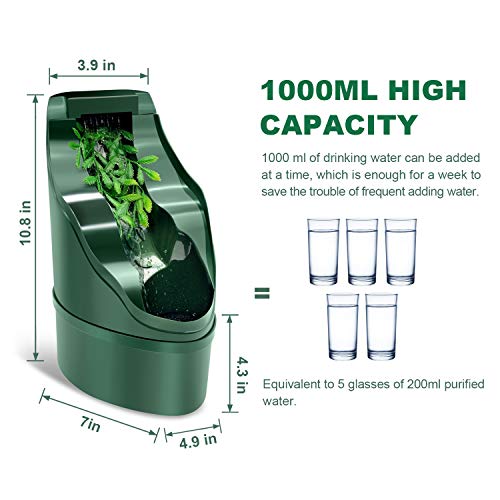 Reptile Chameleon Drinking Fountain Water Dripper, Suitable for Snake, Gecko, Lizard, Chameleon, Bearded Dragon Water Dispenser Water Dish Bowl, Reptiles Habitat Waterfall & Tank Accessories Kit