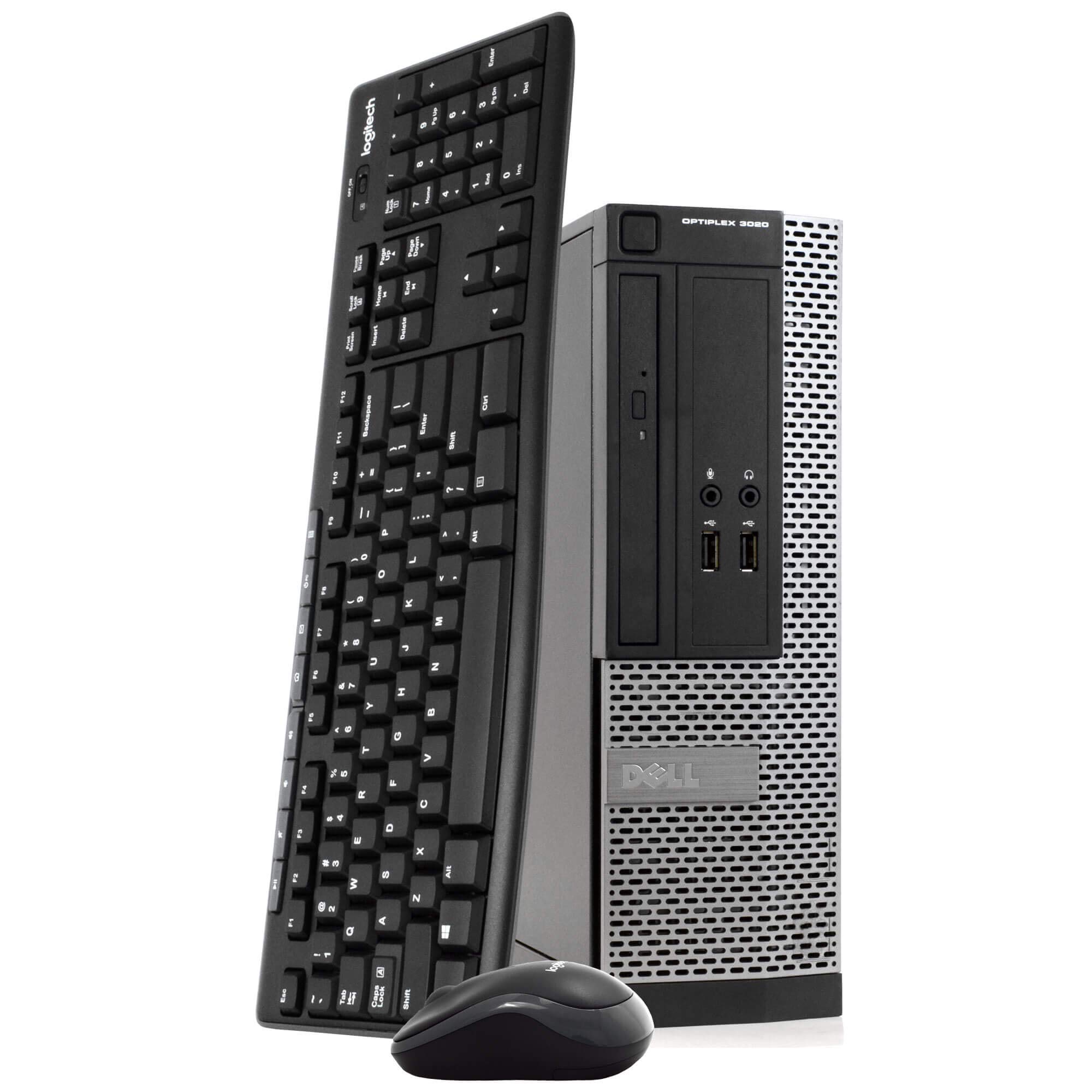 DELL OptiPlex 3020 SFF PC Desktop Computer, Intel i5-4570, 8GB RAM 500GB HDD, Windows 10 Pro, New 23.6 Inch FHD V7 LED Monitor, New 16GB Flash Drive, Wireless Keyboard & Mouse, DVD, WiFi (Renewed)