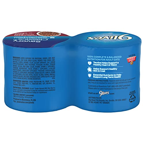 9Lives Tender Morsels With Real Beef In Sauce Wet Cat Food, 5.5 Ounce Can (Pack of 24)