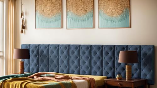 King Headboard Queen Size - Diamond Tufted Twin Headboard - Upholstered Queen Bed Wall Headboard Full- Peel & Stick Headboards Panels Queen Size - Diy headboard King Only- Wall Mounted Bed Headboard