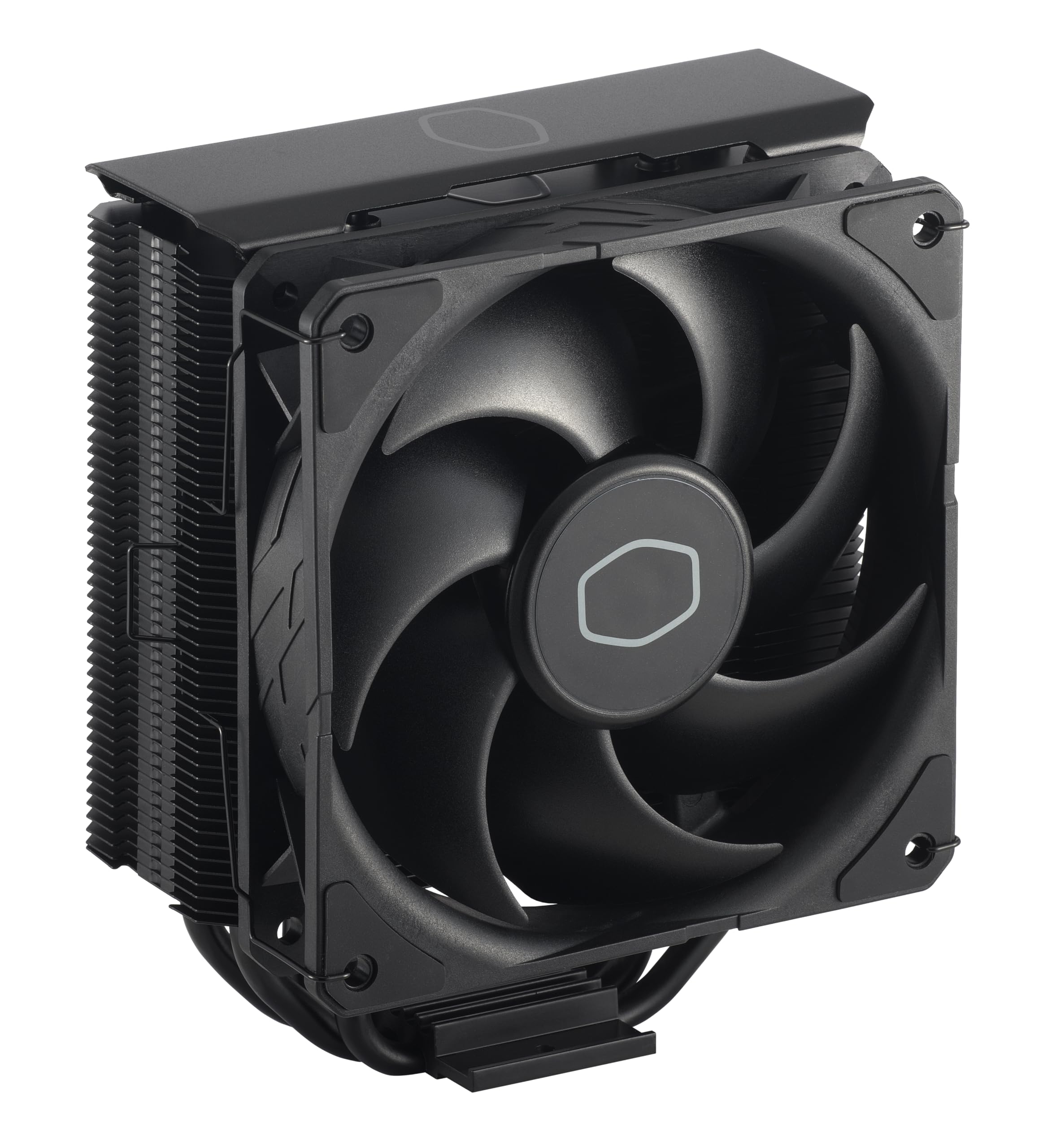 Cooler Master Hyper 212 Black Edition CPU Cooling System - Quiet, Sleek and Precise, 4 Continuous Direct Contact Heat Pipes with Fins, Silencio FP120 Fan