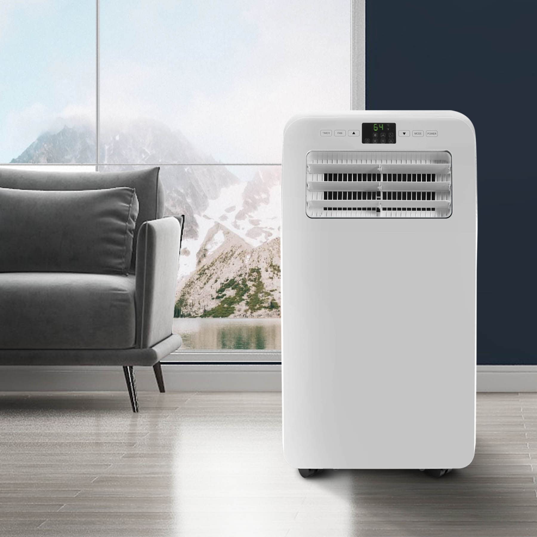 12,000 BTU Portable Air Conditioner with Built-in Dehumidifier & Fan Mode, 3-in-1 Quiet AC Cooling Unit Cools up to 400 sq. ft,LCD Display, Remote Control,Window Mount Kit Include