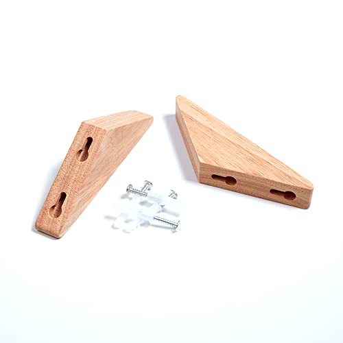 DUUO LONANGG Wooden Hooks Wall Hooks, Coat Hooks, Rubber Wood Hooks (Pack 6) Wall Hangers Hooks for Hanging Coats, Hats Hooks, Bags Hooks Towels Hooks, Decorations Triangle Hook