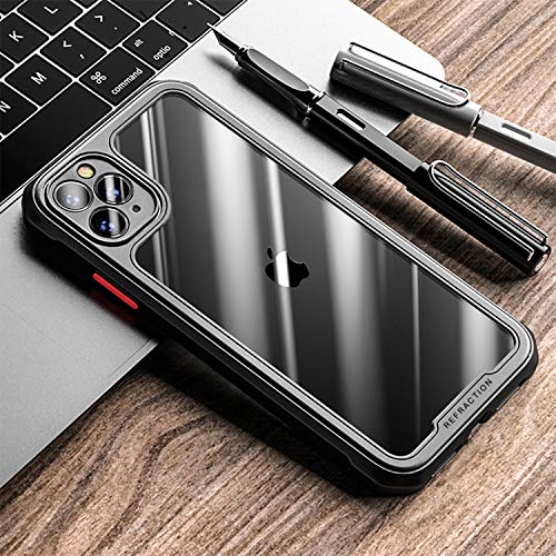 TENOC Phone Case Compatible for iPhone 11 Pro Max Case, Clear Back Cover Bumper Cases for 11 Pro Max 6.5-Inch, Black