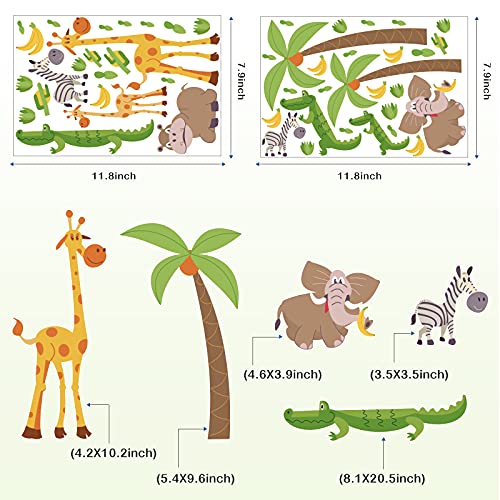 MESU Glow in The Dark Zoo Animal Stickers Crocodile Luminous Wall Decals for Nursery Baby Rooms Home Decoration Crocodile