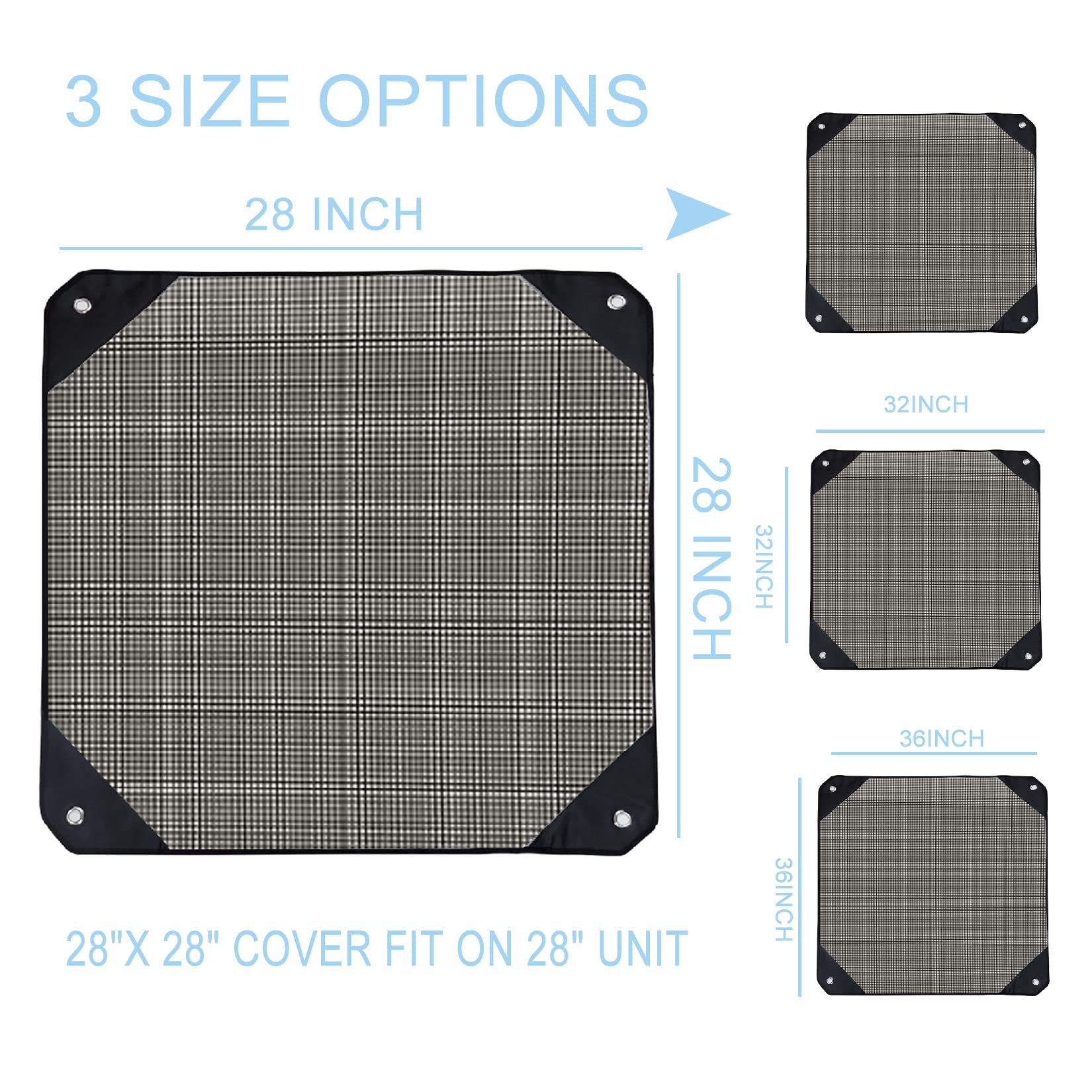 Air Conditioner Covers for Outside Units Central Top Universal Mesh Outdoor AC Unit Defender Heat Pump Conditioning Cover (32 x 32 inch), Black