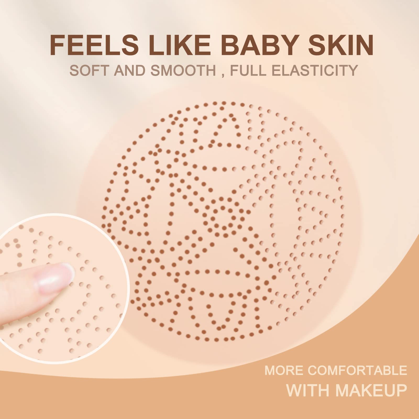 ELAIMEI Mushroom Head Air Cushion CC Cream, BB Cream, Moisturizing Concealer, Moisturizing BB Cream Makeup Base Long Lasting with Mushroom Makeup Sponge, Easy to Apply, Round (Natural)