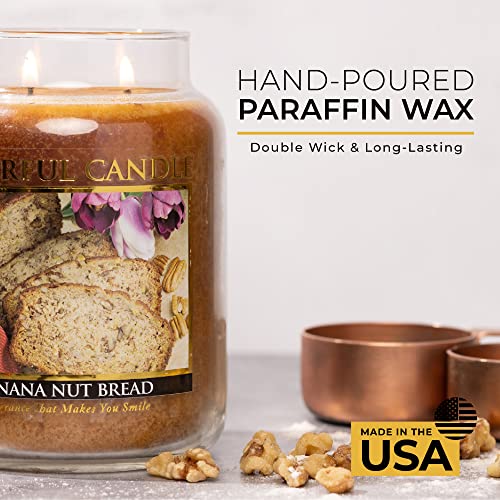 A Cheerful Giver β Banana Nut Bread - 24oz Large Scented Candle Jar with Lid - Cheerful Candle - 135 Hours of Burn Time, Christmas Gift for Women, Brown