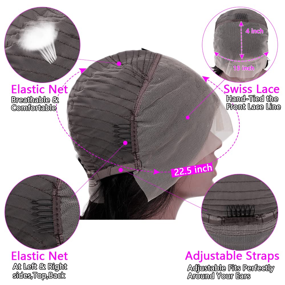 Xagujpo 12inch 13x4 lace front wigs humna hair