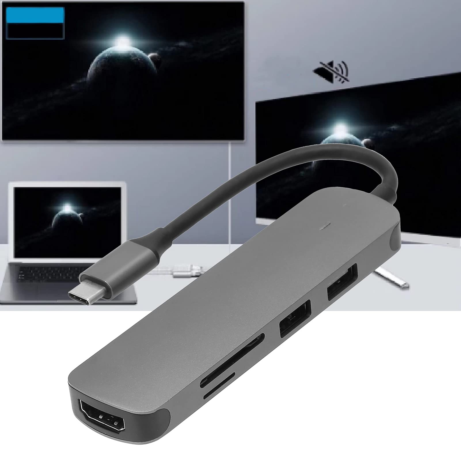 TypeC Docking Station,5in1 Hub TypeC Hub,TypeC to High Definition Multimedia Interface USB Docking Station Converter Adapter.