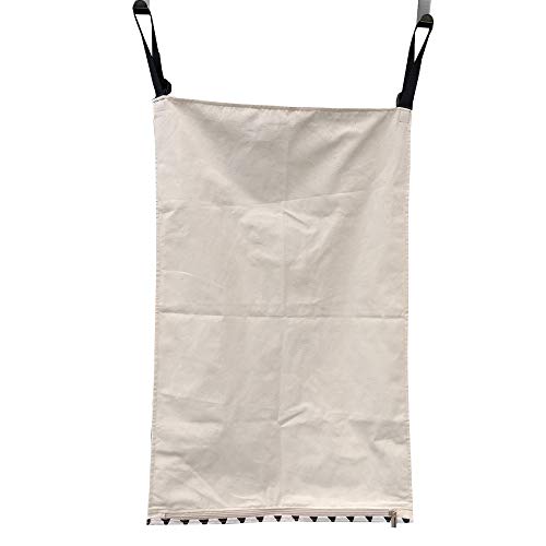 HDHYK Adjustable Space Saving Door Hanging Laundry Hamper with Stainless Steel Hooks