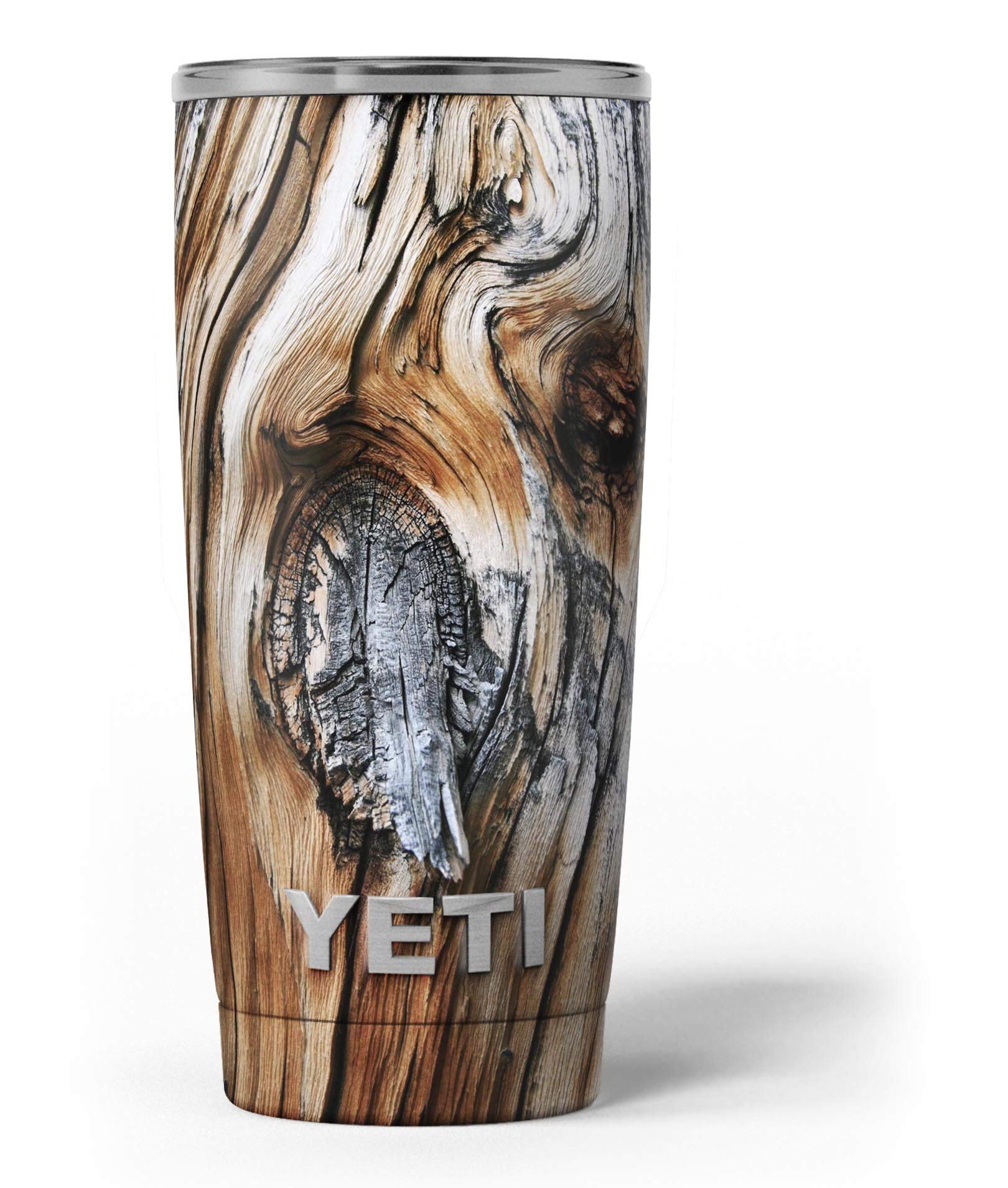 Design Skinz Raw Aged Knobby Wood - Skin Decal Vinyl Wrap Kit Compatible with The Yeti Rambler Cooler Tumbler Cups