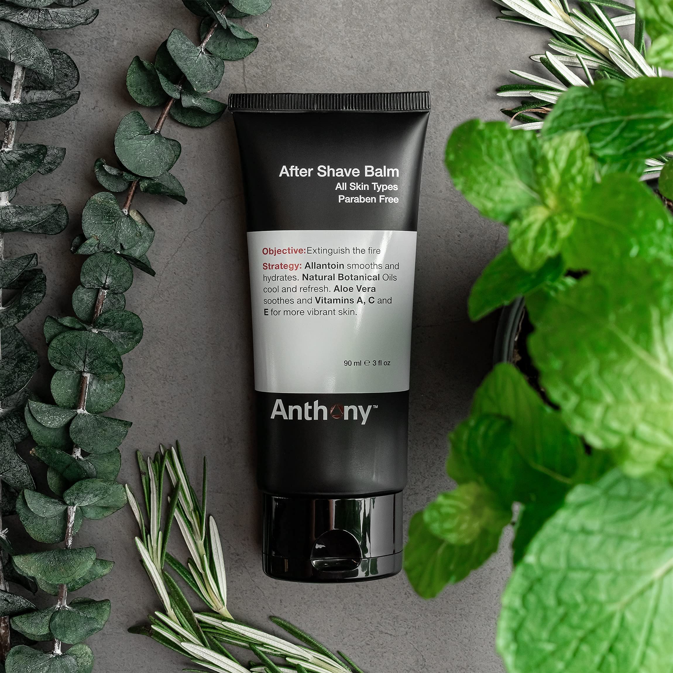 Anthony After Shave Balm for Men, Cooling Lotion, 3 Fl Oz, With Vitamins A, C & E, Aloe Vera, Botanical Extracts; Soothes, Moisturizes All Skin Types