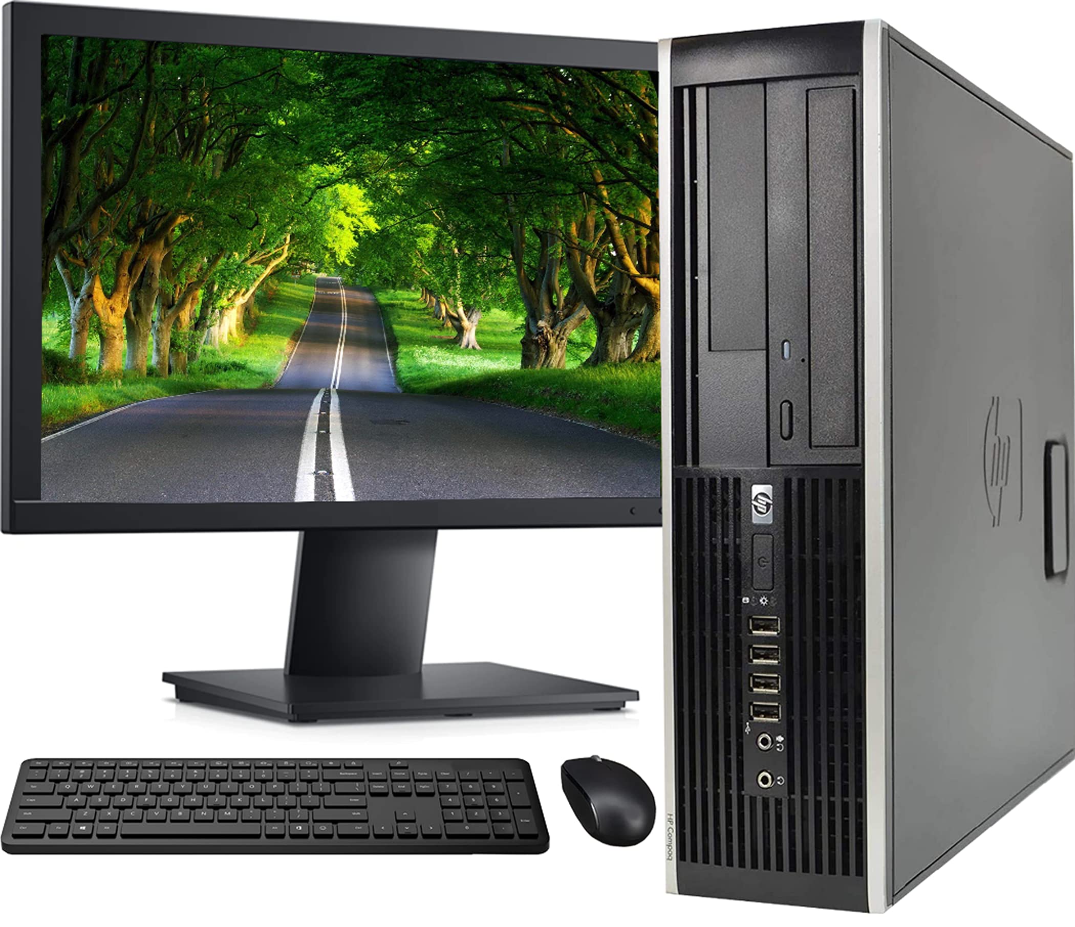 HP Elite SFF Desktop Computer PC, Intel Core i7 3.4GHZ Processor, 16GB Ram, 512GB M.2 SSD, WiFi & Bluetooth, Wireless Keyboard and Mouse, 24 Inch FHD LED Monitor, Windows 10 (Renewed)