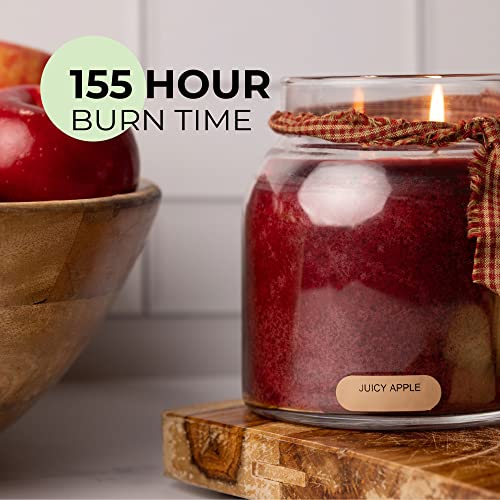 A Cheerful Giver - Juicy Apple - 34oz Papa Scented Candle Jar with Lid - Keepers of the Light - 155 Hours of Burn Time, Gift for Women, Red