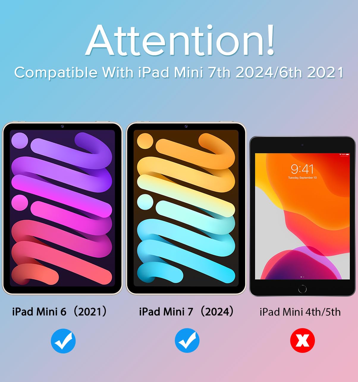 ivoler 2 Pack Tempered Glass for iPad Mini 7 8.3" 2024 (A17 Pro)/iPad Mini 6 8.3" 2021 with [Alignment Frame] Screen Protector, Compatible with Face ID&Apple Pencil for iPad Mini 6th/7th Generation