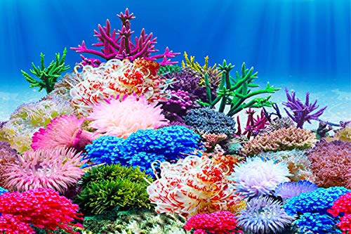 LENDAWAY New Undersea Coral, Seaweed Background Aquarium Background Decoration 25 x 15(inch)