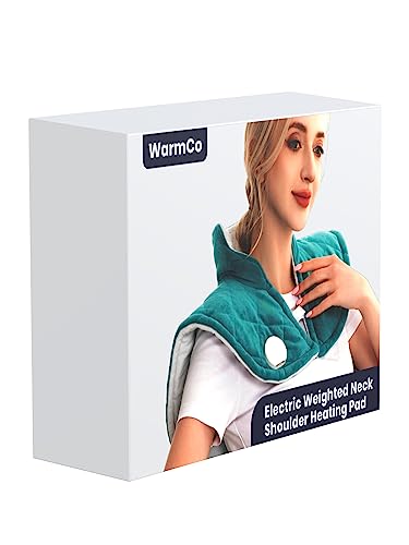 𝟐𝟎𝟐𝟑 𝐍𝐄𝐖 Weighted Heating Pad for Neck and Shoulders, WarmCo 2.4lb Large Electric Heating Pad for Back Pain Relief,Gifts for Women Men Mom for Christmas, Birthday, Mothers Day