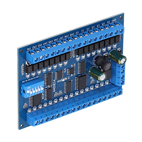 16 Input 16 Output Expansion Board, Power Supply Control Module Less Interference Compact Size DIN35 and C45 Rail Mount for Smart Home for Surveillance System(Single board)