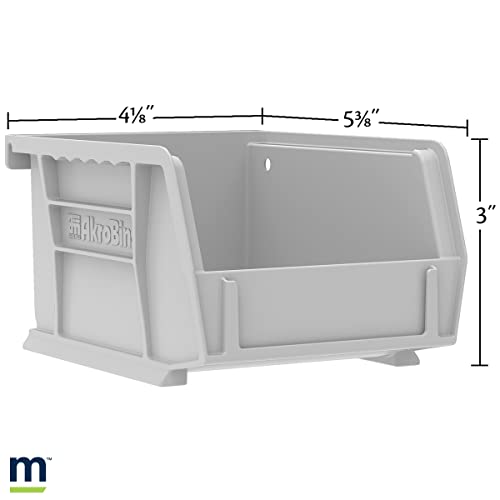 Akro-Mils 08212BLUE 30210 AkroBins Plastic Storage Bin Hanging Stacking Containers, (5-Inch x 4-Inch x 3-Inch), Blue, 6-Pack