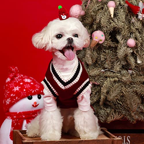 20pcs Christmas Pet Head Flower, Christmas Festive Head Flower with Cartoon Patch for Small and Medium Pet Hair Grooming (Hat)