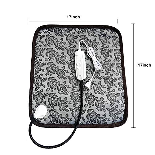 BoBofly Pet Heating pad, Electric Waterproof Heating Pad for Dogs and Cats Indoor Warming Mat with Chew Resistant Cord 17" X 17"