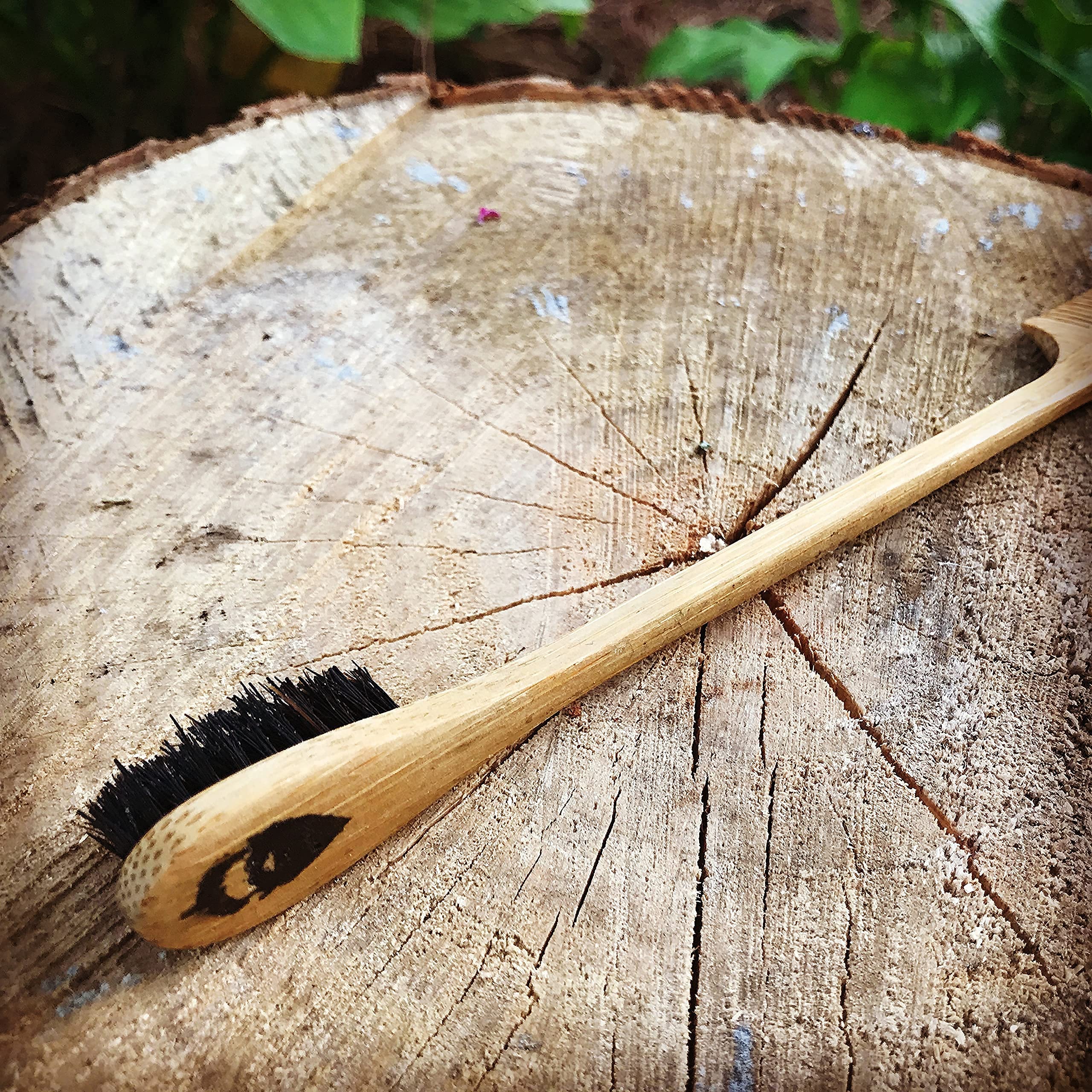Sapling Mustache Brush & Comb (2-pack) from Green Beard Grmng - Boar Bristle & Bamboo