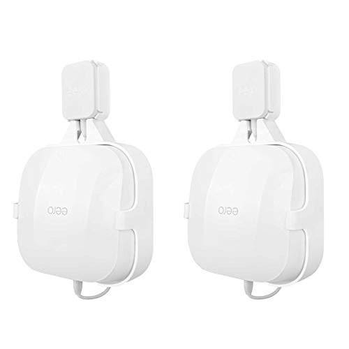 Koroao Outlet Wall Mount Holder Only for eero Pro 6 tri-Band mesh Wi-Fi 6 System - eero Pro 6 Wall Mount Bracket by Koroao - Smart and Convenient Cable Arrangement(2-Pack)