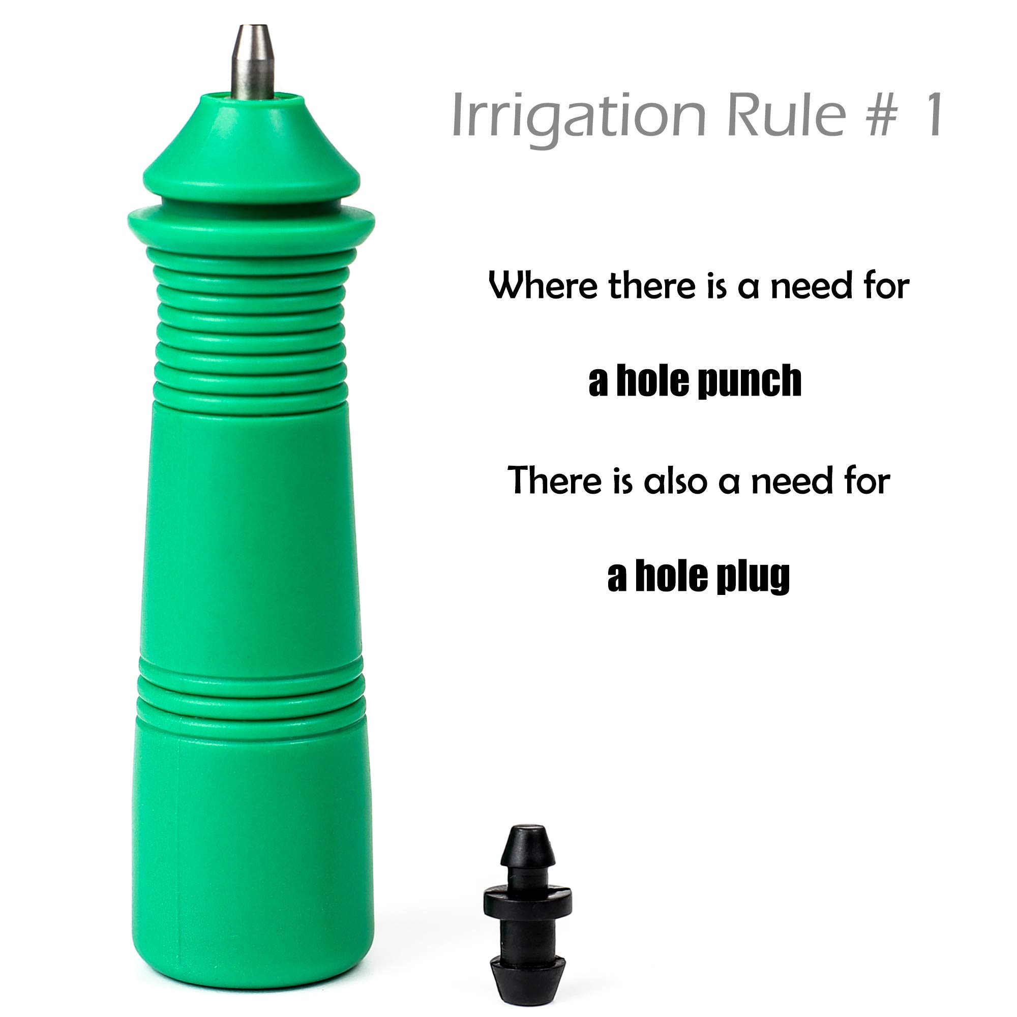 Drip Irrigation Plugs (50 pcs) and Hole Punch Tool (1 pcs): Goof Plugs for Hose or Tubing End Caps - Puncture to Insert Fittings and Parts