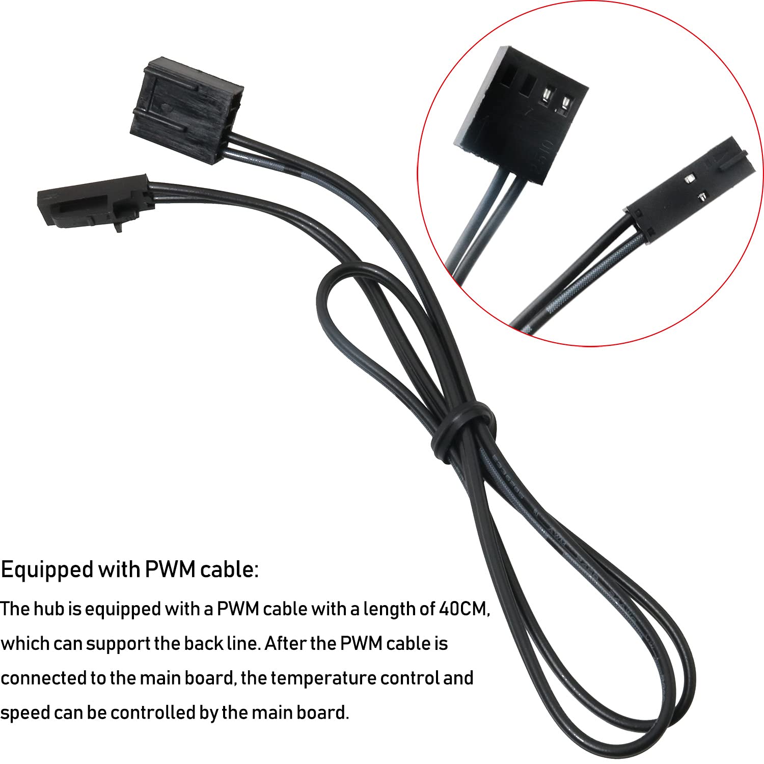 LRONG 1PC PC Chassis Fan Hub CPU Cooling HUB Fan PWM Hub SATA Controller Speed Controller