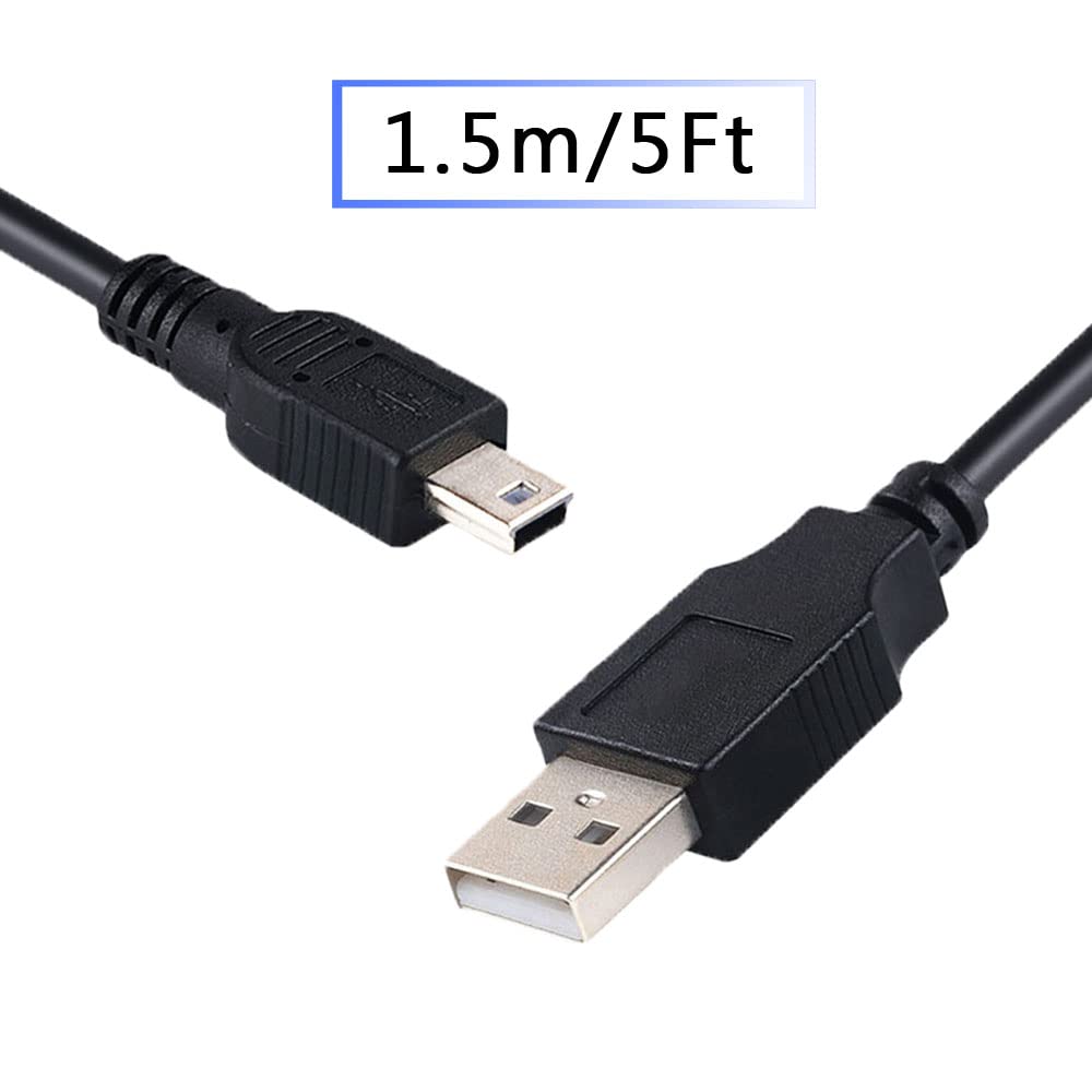 5FT USB AC Adapter Power Supply Charger Cable Cord for OneTouch Verio IQ Blood Glucose Monitoring System Meter with USB Wall Charger and Mini USB Cable(Black)