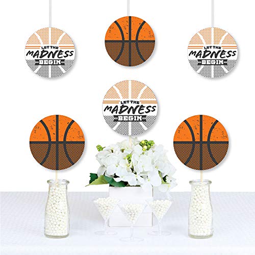Big Dot of Happiness Basketball - Let The Madness Begin - Decorations DIY College Basketball Party Essentials - Set of 20