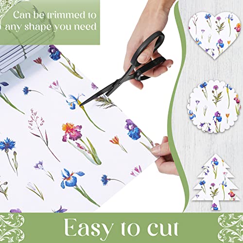 24 Sheets Scented Drawer Liners Drawer Liners for Dresser Non Adhesive Paper Sheets Fragrant Drawer Paper Liner for Shelf Closet Dresser Drawers Home Bedroom (Bright Flowers)