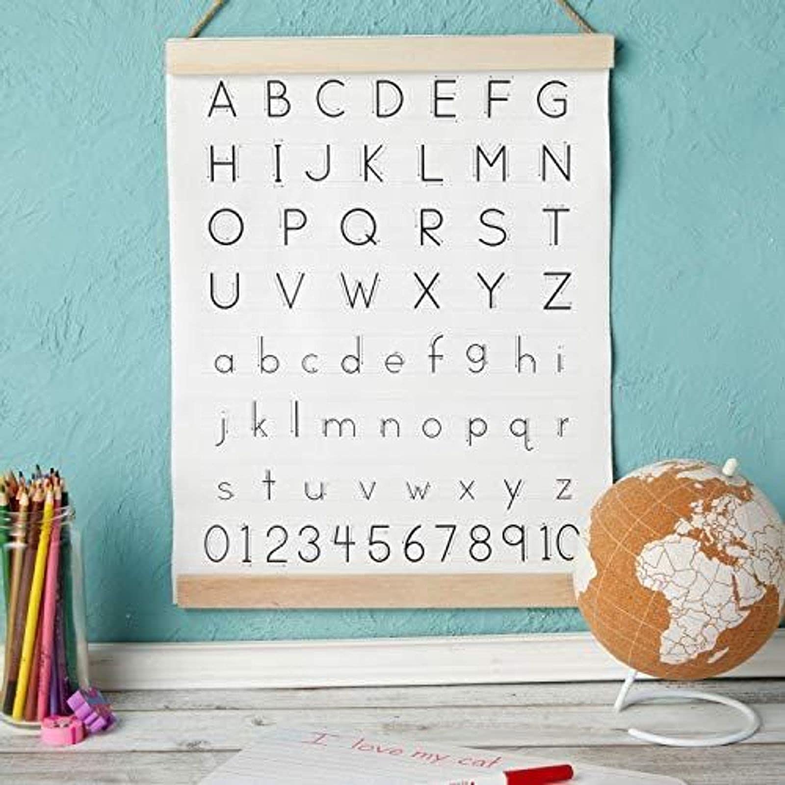 Farmlyn Creek Nursery Wall Decor, Hanging Alphabet Letters and Number Art (13 x 17 In)