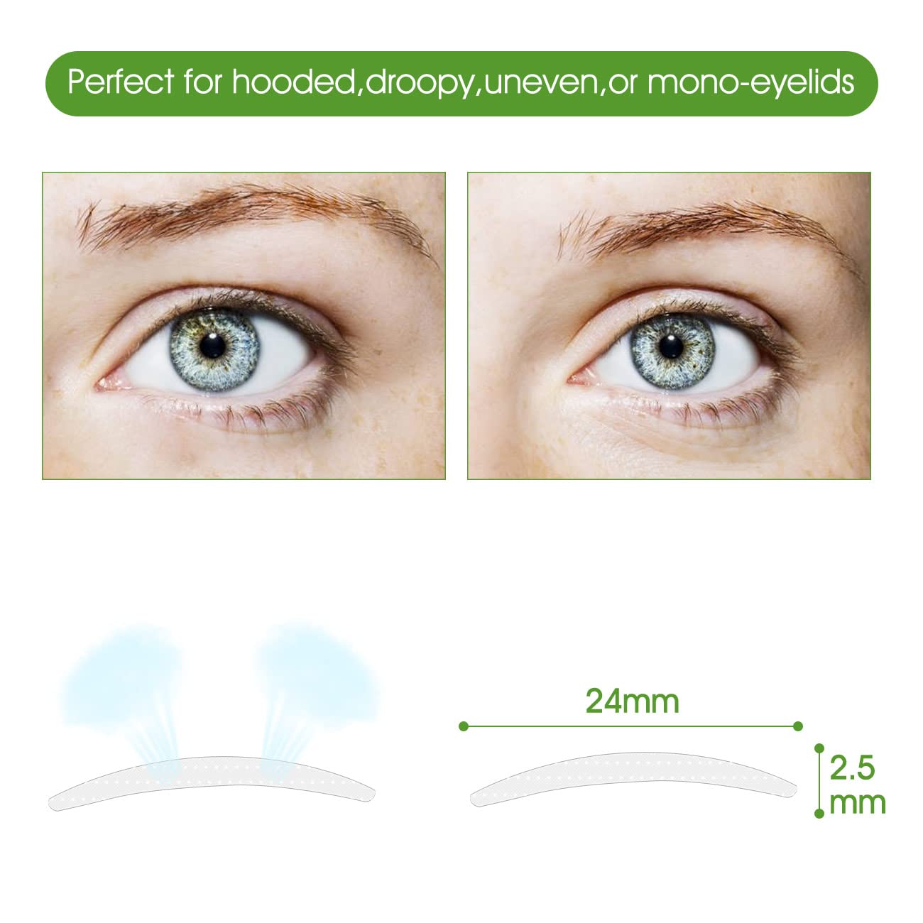 2Bags/656Pcs Invisible Slim Double Eyelid Tapes Lift Strips Stickers, One-sided Sticky, Instant Eyelids Lift, Suitable for Saggy, Hooded, Droopy, Uneven, Mono-eyelids