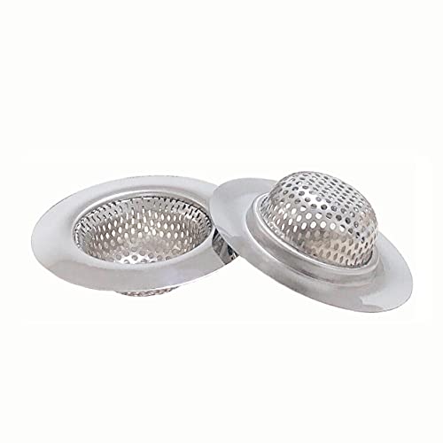 2 Pack Bathtub Drain Strainer, 2.75" Top / 1.75" Basket Stainless Steel Drain Hair Catcher, Perfect for Bathroom Sink Bathtub Vanity Sink Basin Shower Room Balcony Floor Drain (2)