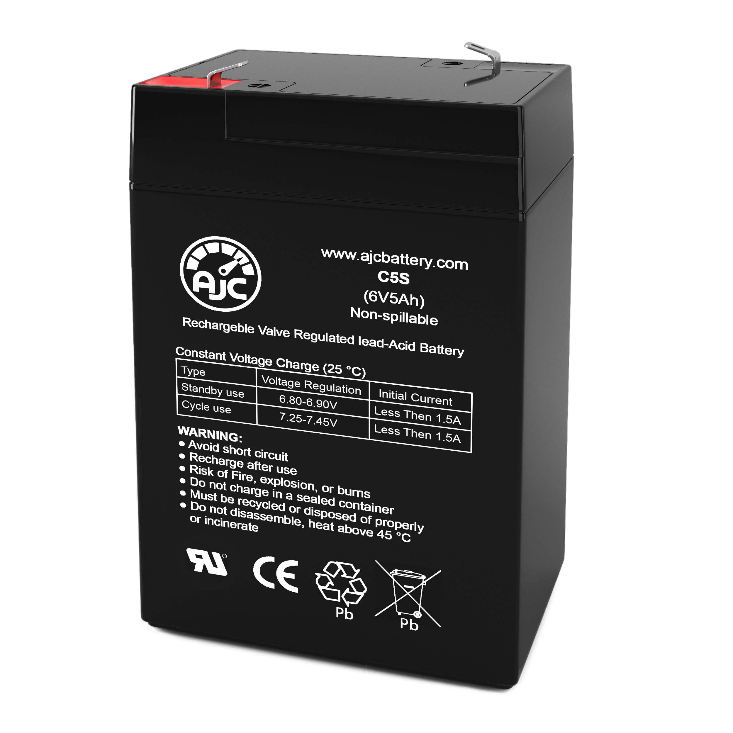 AJC Battery Compatible with Jiming JM-6M4.5AC 6V 5Ah Sealed Lead Acid Battery