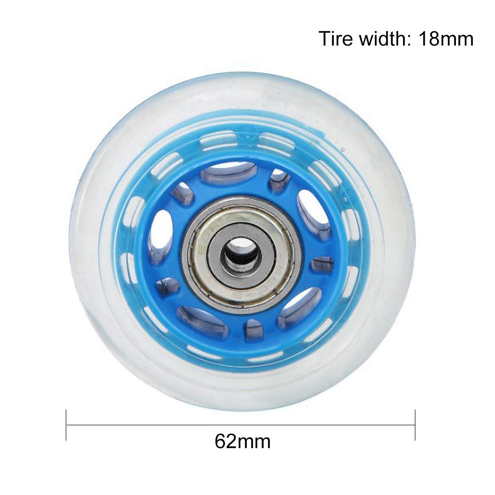YOZUMD 6.2cm Office Transparent Silent Mute Caster Wheel Luggage Cart Trolley Skate Accessory Blue