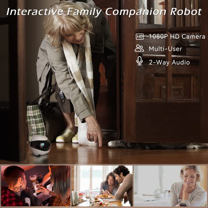Enabot Ebo SE Movable Smart Pet Dog Camera Robot, Wireless Auto-Cruise Self-charging 1080P HD w/Night Vision 2-Way Audio APP Remote Control Motion Detection IP Cam Home Camera 2.4G/5G Wifi