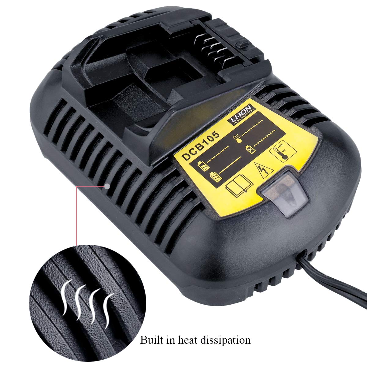 12/20-Volt DCB105 DCB112 Battery Charger for DeWalt 12V-20V MAX XR DCB107 DCB101 DCB200 DCB203 DCB204 DCB205
