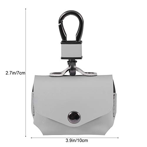 Hemobllo Compatible for AirPods Pro Case - Leather Protective Cover Anti-Scratch Shockproof Earbuds Carrying Case with Keychain Compatible with AirPods Pro Charging Case (Light Grey)